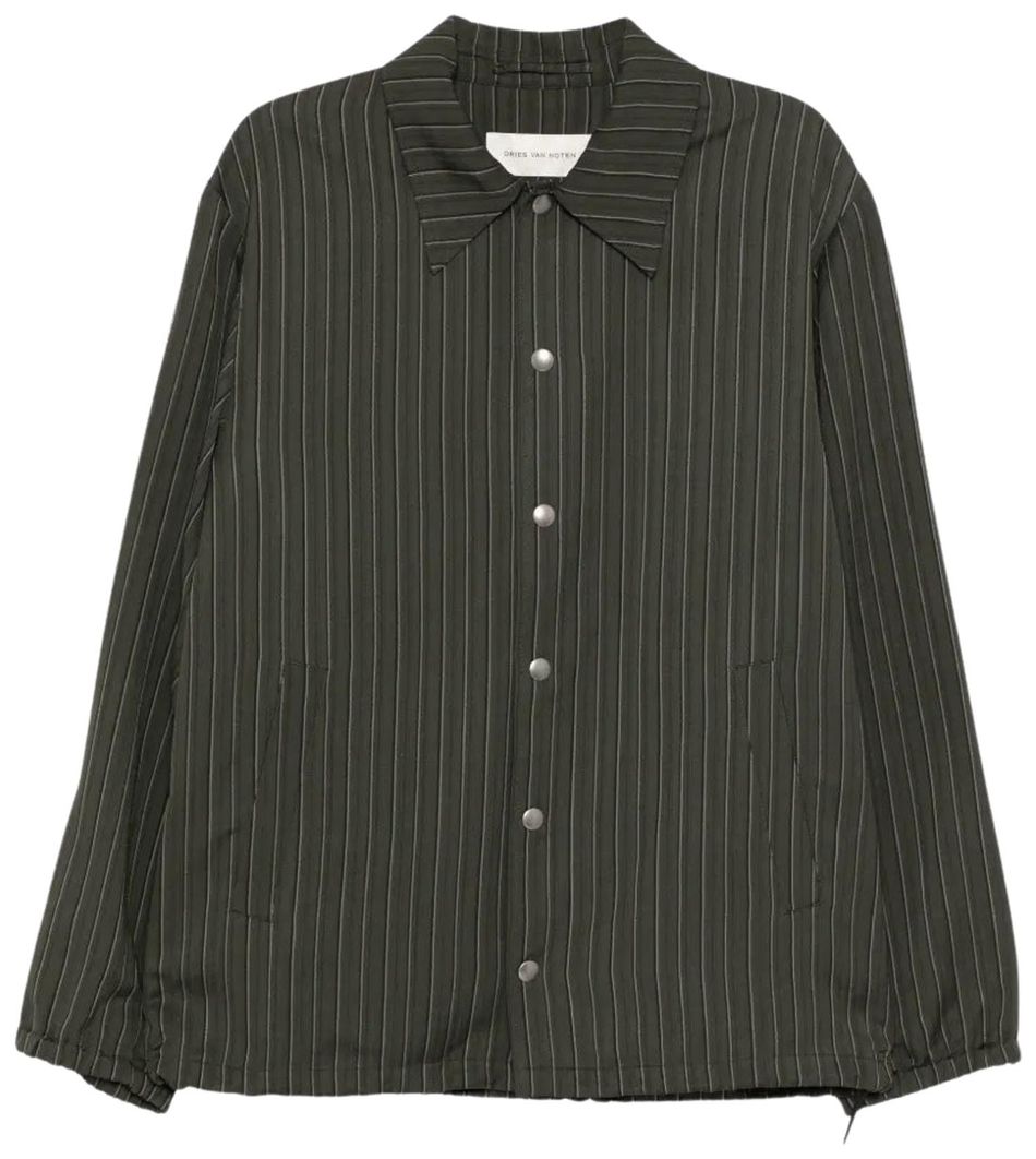 Buy Dries Van Noten Striped Fluid Jacket 'Dark Green' - 261 020575 3067 ...
