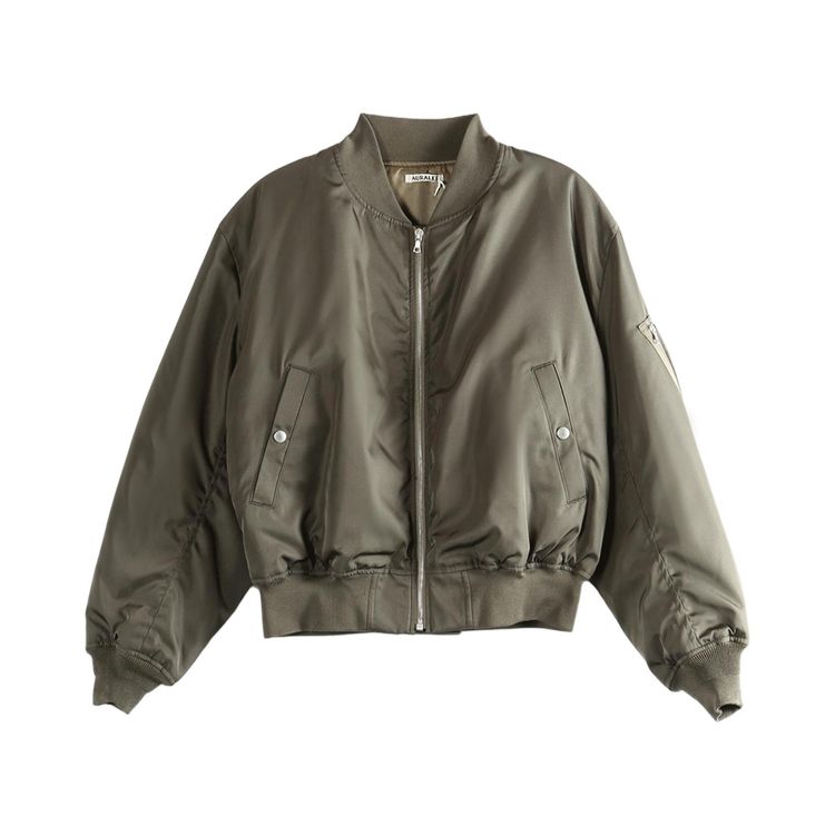 Buy Auralee High Density Silk Twill Flight Blouson 'Dark Olive ...