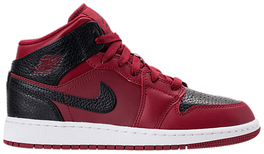 Buy Air Jordan 1 Retro Mid GS 'Team Red Black' - 554725 601 | GOAT