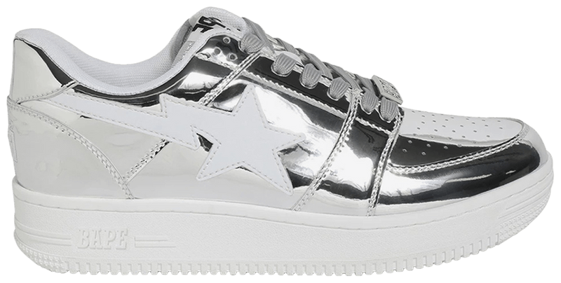 Buy Bapesta Low 'Silver Foil' - BAPESTA SILVER | GOAT
