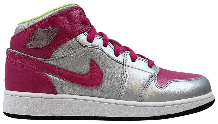 Buy Air Jordan 1 Mid 'Metallic Silver Fusion Pink' - 555112 037 | GOAT