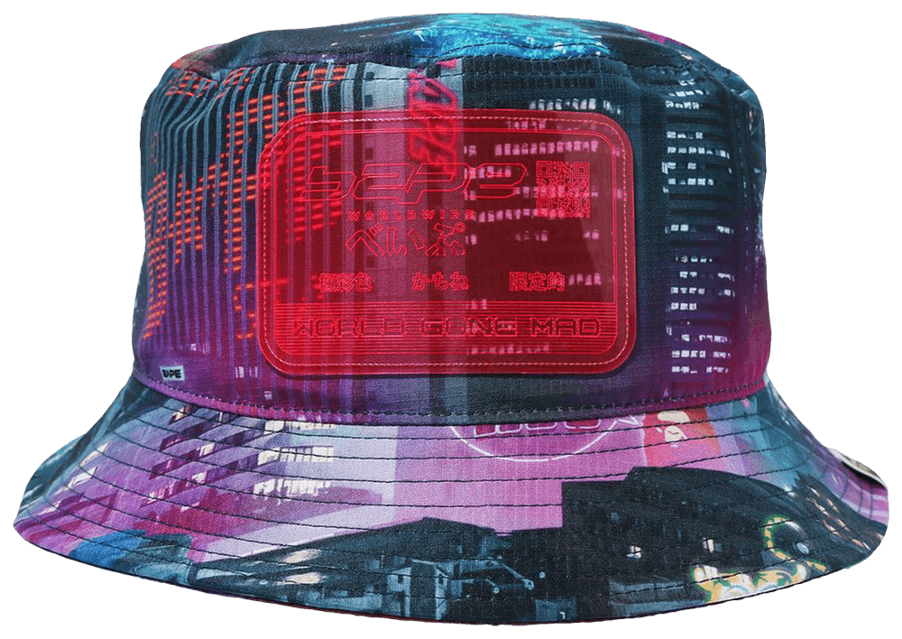 Buy BAPE Neon Tokyo Bucket Hat 'Black' - 1G20 180 008 BLACK | GOAT