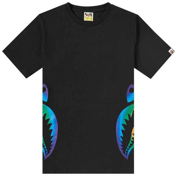 Buy BAPE Rainbow Side Shark Tee 'Black' - 1G30 110 055 BLACK | GOAT UK