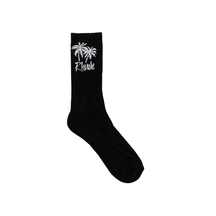 Buy Rhude Palm Tree Logo Socks 'Black' - 02ASO01901 | GOAT