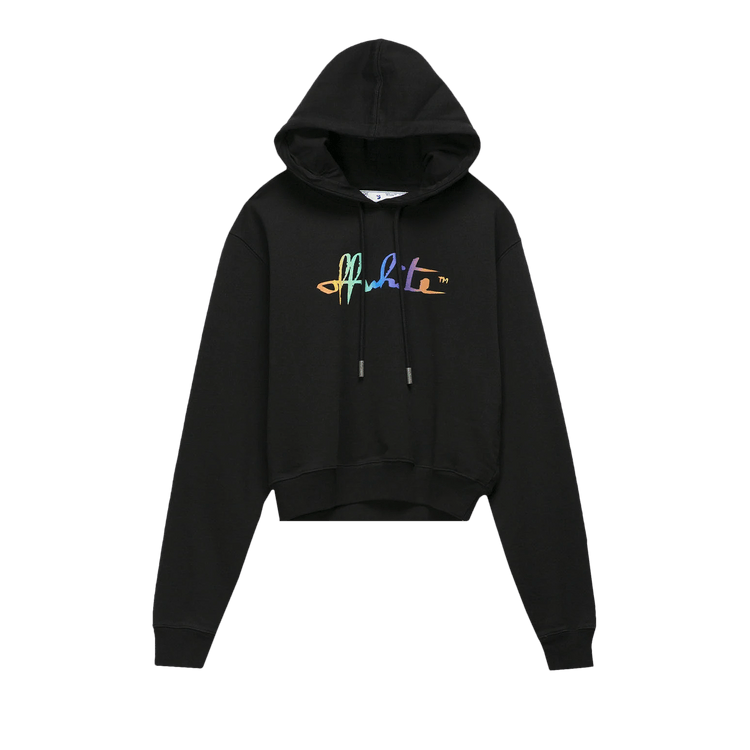 Buy Off-White Rainbow Cropped Hoodie 'Black/Multicolor ...