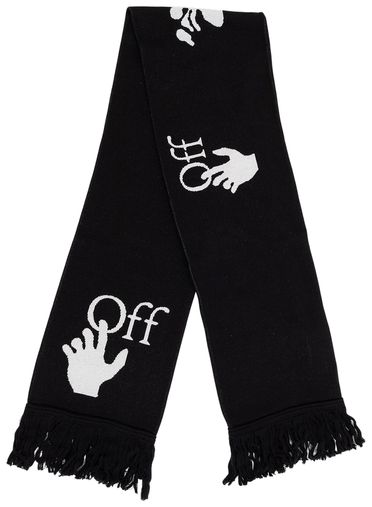 Buy Off White Logo Scarf Blackwhite Omma001e20kni0021001 Goat Ca