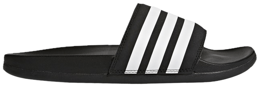 Wmns Adilette Comfort Slides 'Core Black White' | GOAT