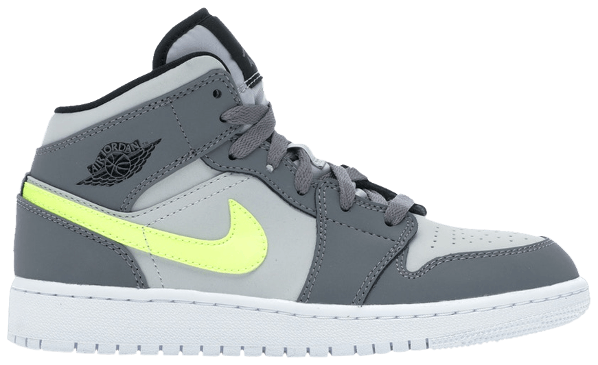 Buy Air Jordan 1 Mid GS 'Gun Smoke Volt' - 554725 072 | GOAT