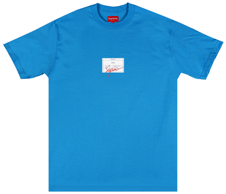 Buy Supreme Signature Label Short-Sleeve Top 'Bright Blue' - SS21KN66 ...