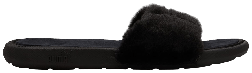 Buy Puma Wmns Cool Cat Fluffy Slides 'Black' - 383625 01 | GOAT