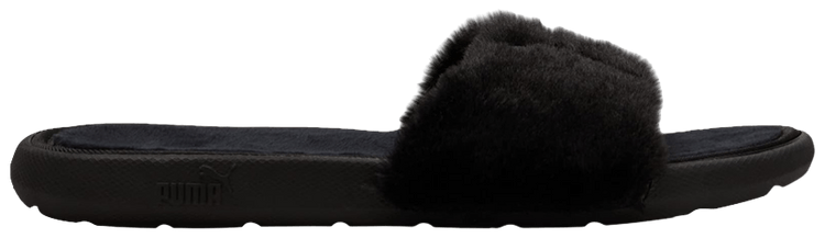 Buy Wmns Cool Cat Fluffy Slides 'Black' - 383625 01 | GOAT
