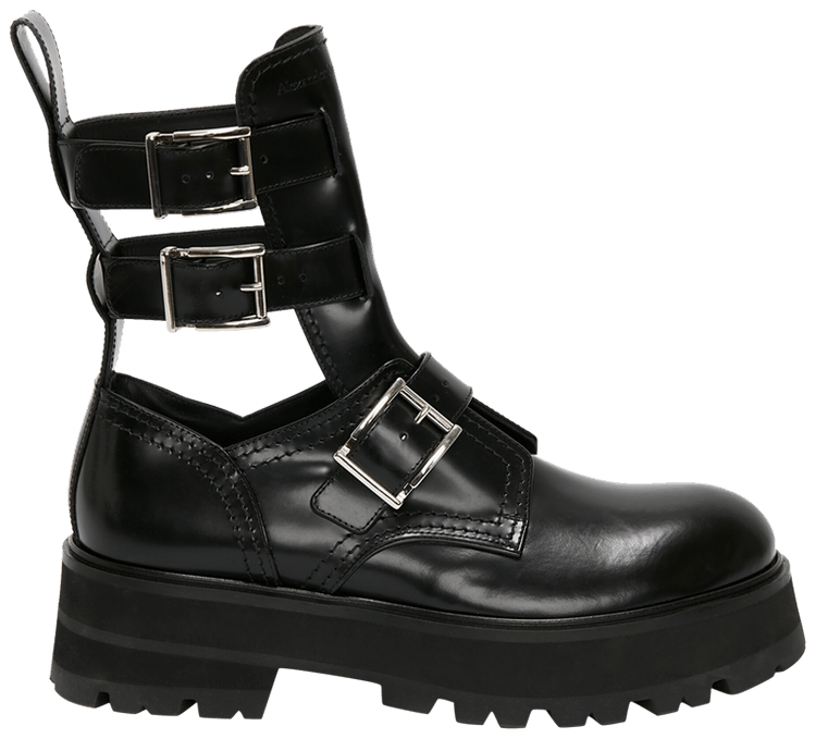 Buy Alexander McQueen Wmns Rave Buckle Boot 'Black' - 700078 Buy Alexander McQueen Wmns Rave Buckle Boot 'Black' - 700078
