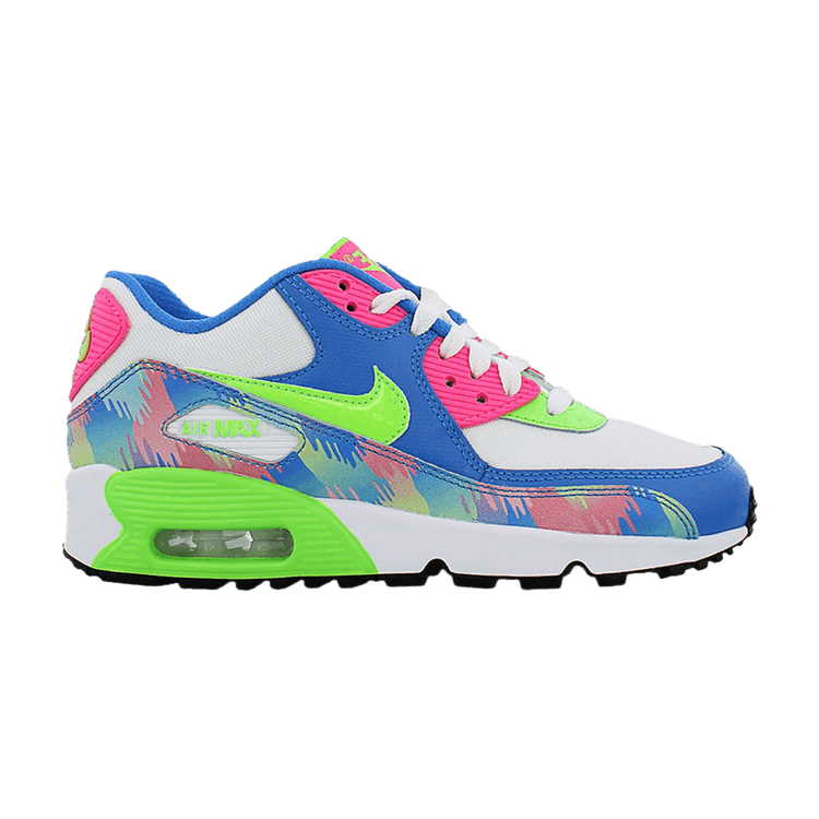 Buy Nike Air Max 90 Print Mesh GS 'Neon 90s' - 833497 400 | GOAT