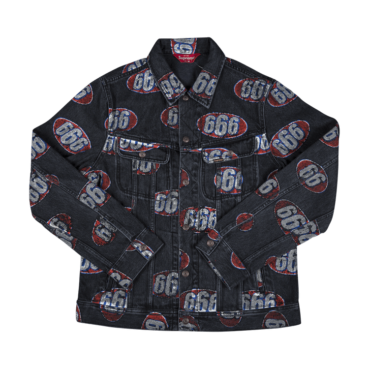 Buy Supreme 666 Denim Trucker Jacket 'Black' - SS17J33 BLACK | GOAT