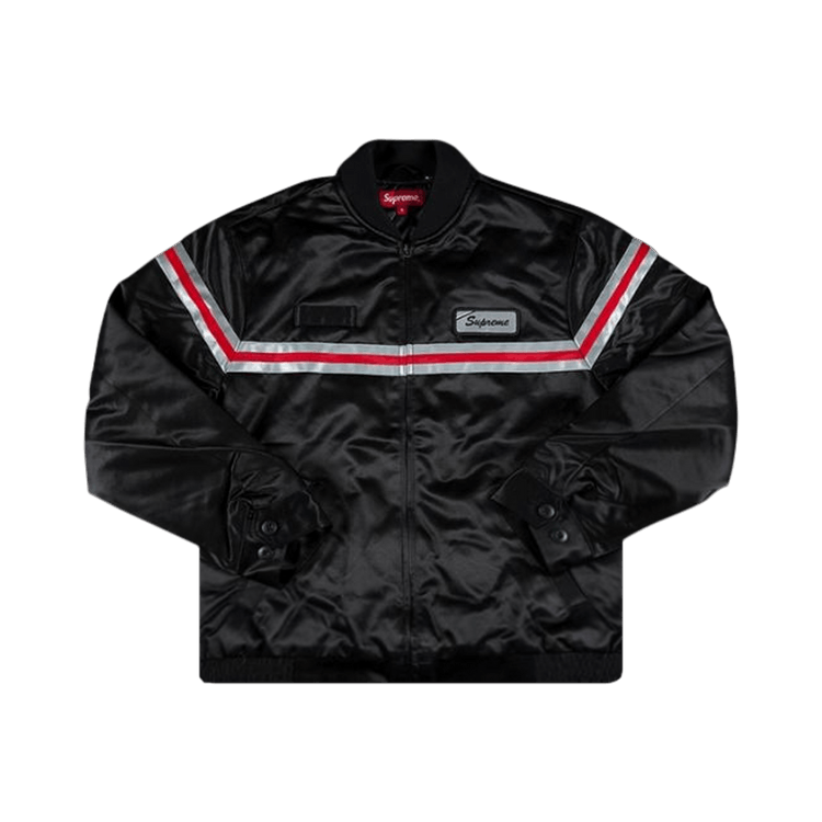 Buy Supreme Reflective Stripe Work Jacket 'Black' - SS18J14 BLACK | GOAT