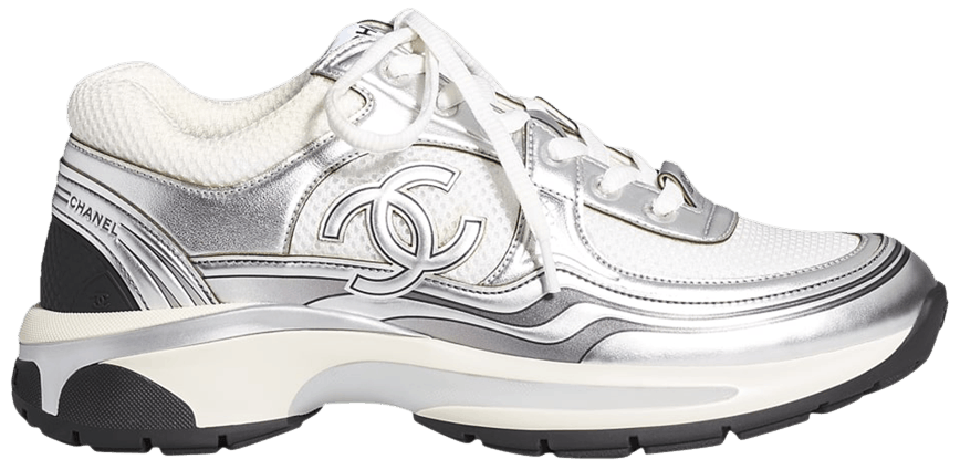 Buy Chanel CC Logo Sneaker 'White Silver' - G39794 Y56368 K5451 | GOAT