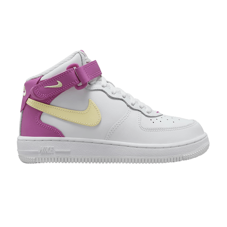 Buy Nike Force 1 Mid LE PS 'White Citron Fuchsia' - DH2934 100 | GOAT