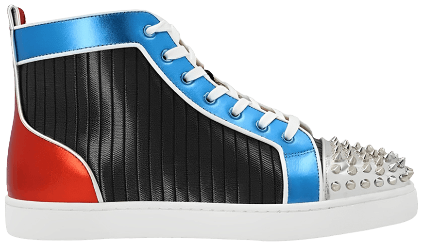 Buy Christian Louboutin Lou Spikes Orlato Flat 'Pleated Metallic ...