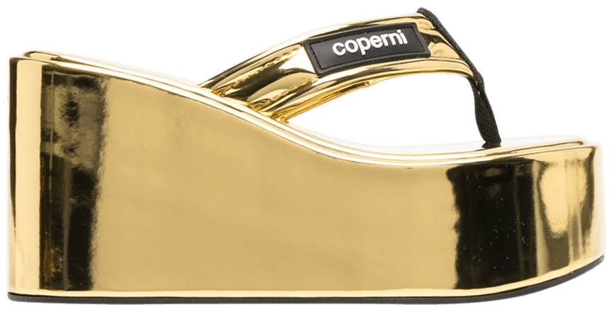 Buy Coperni Wmns Branded Wedge Sandal 'Metallic Gold' - COPSH09429 GOLD ...