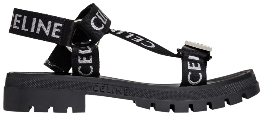 Buy CELINE Leo Strappy Sandal 'Black White' - 346742208C 38AW | GOAT