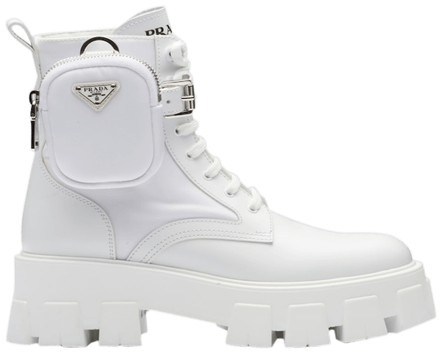 Buy Prada Wmns Monolith Leather and Re-Nylon Boot 'White' - 1T255M 3LFR ...