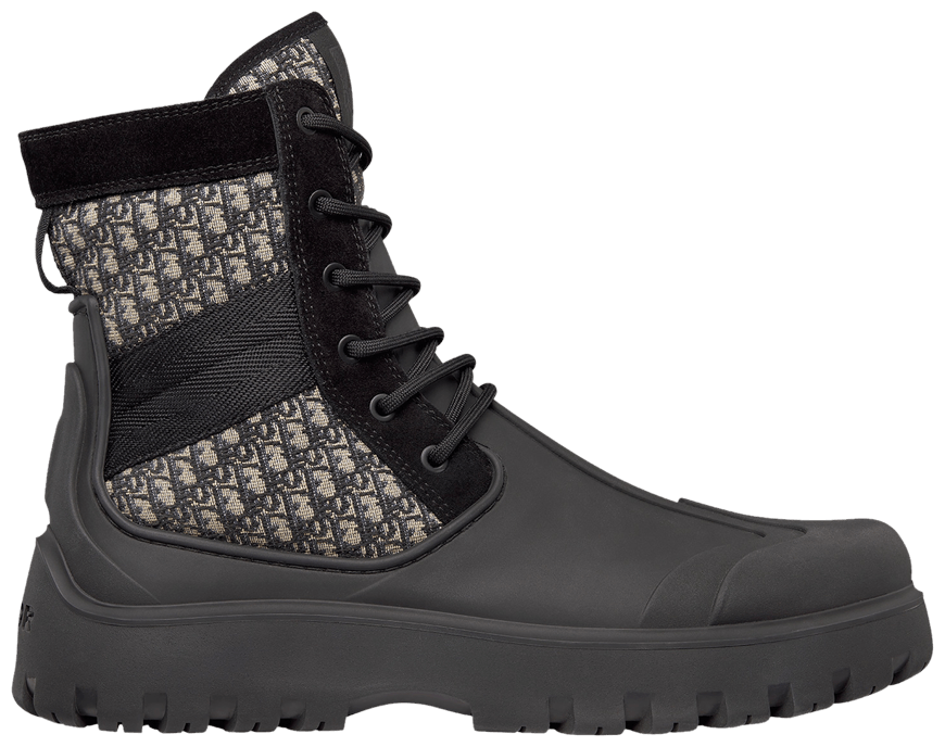 Buy Dior Garden Lace Up Boot 'Dior Oblique - Black' - 3BO315ZYH H961 | GOAT