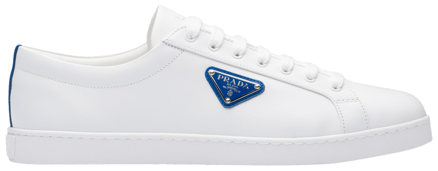 Buy Prada Brushed Leather Sneaker 'White Cobalt Blue' - 2EE376 3F0E ...