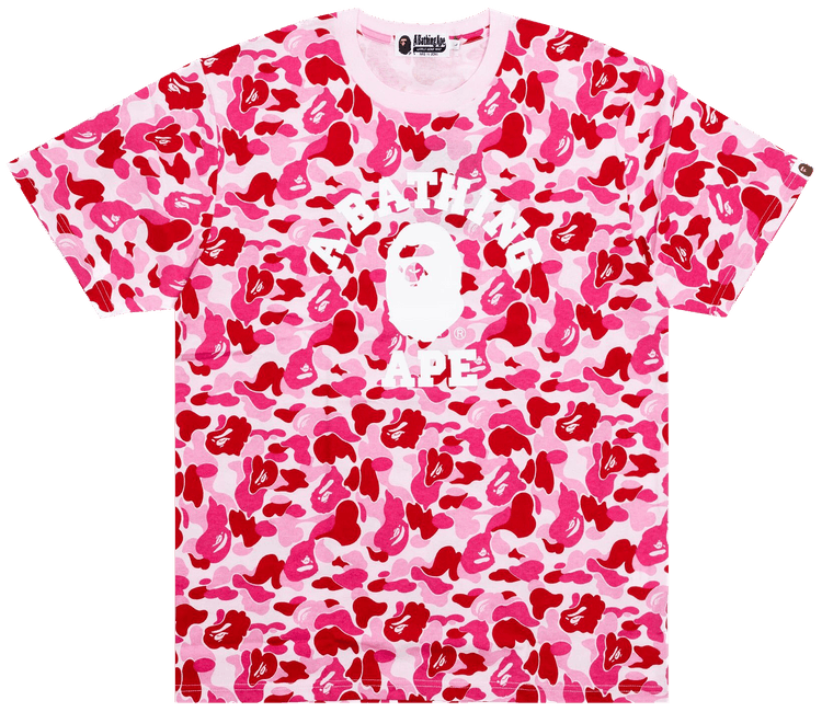 Buy BAPE ABC Camo College T-Shirt 'Pink' - 1J80 109 011 PINK | GOAT