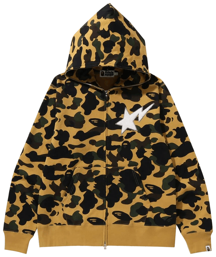 Buy BAPE 1st Camo Full Zip Hoodie 'Yellow' - 1J80 115 001 YELLOW | GOAT