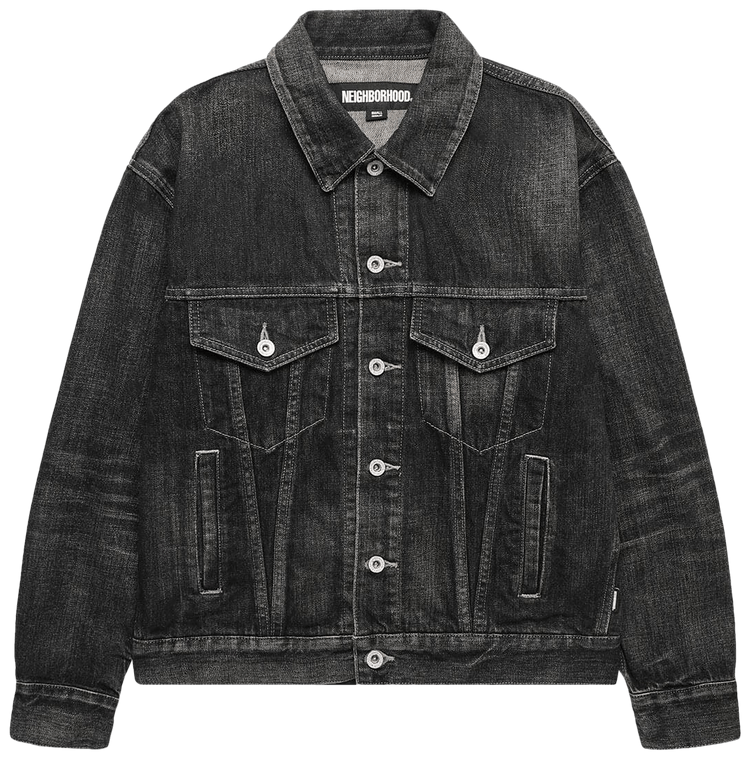 Buy Neighborhood Washed Denim Type-4 Jacket 'Black' - 231XBNH JKM02 ...