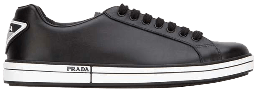 Buy Prada Leather Plaque Sneaker 'Black' - 4E3314 6DT F0002 | GOAT
