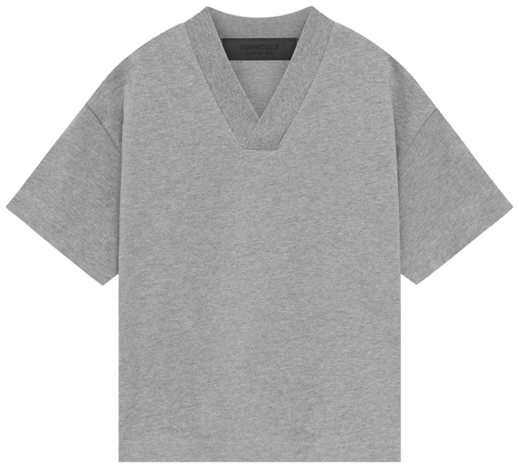 Buy Fear of God Essentials Kids V Neck 'Dark Heather Oatmeal ...