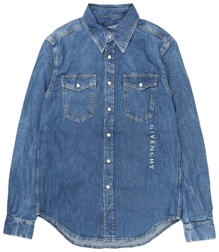 Buy Givenchy Side Logo Dress Shirt 'Blue' - BM60A2508R 420 | GOAT