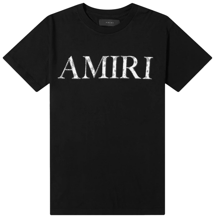 Buy Amiri Bandana Logo Tee 'Black' - MJLT002 001 BLAC | GOAT