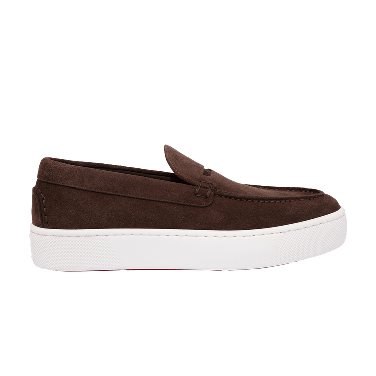 Buy Christian Louboutin Paqueboat Flat Crosta Retournee 'Dark Brown ...