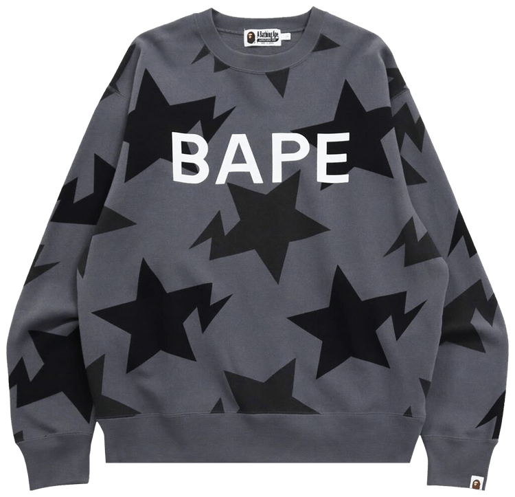 Buy BAPE Sta Pattern Relaxed Fit Crewneck 'Black' - 1H80 113 009 BLACK ...
