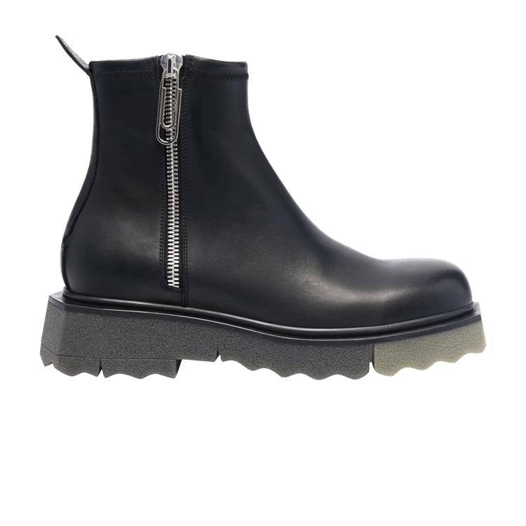 Buy Off-White Sponge Sole Leather Zip Boot 'Black Military Green ...