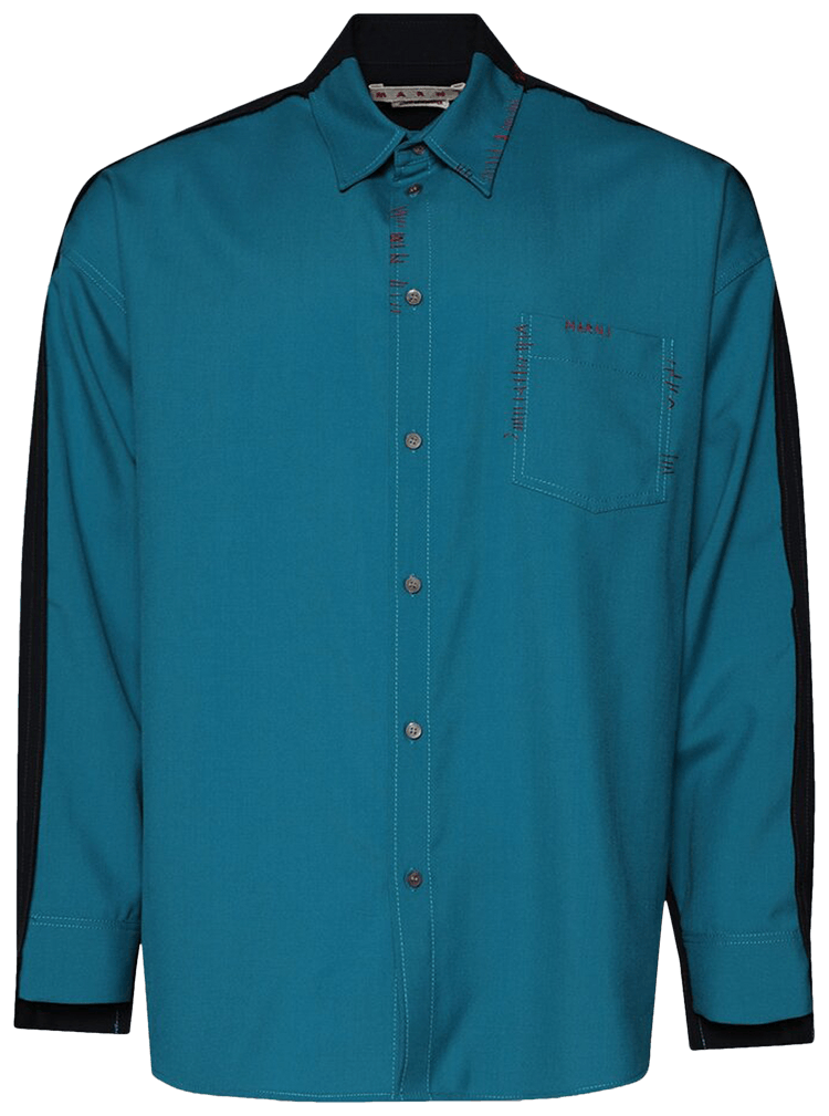 Buy Marni Long-Sleeve Button Up Shirt 'Verdigris' - CUMU0278QS TW839 ...