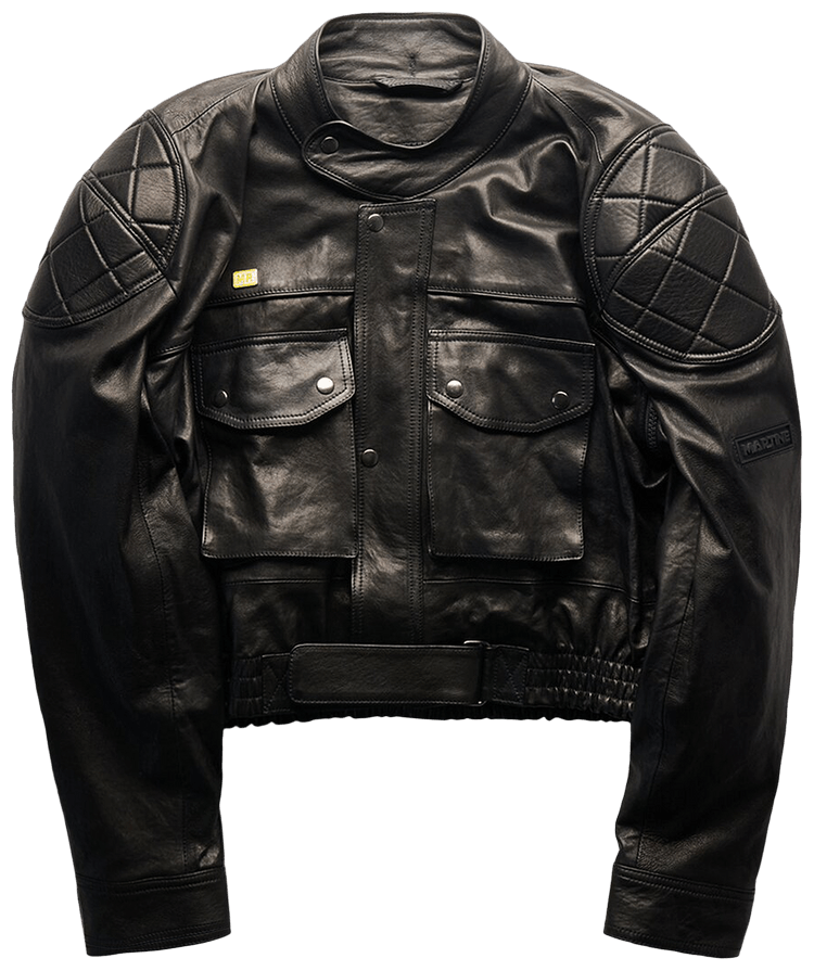 Buy Martine Rose Leather Rider Jacket 'Black' - MRSS24 523 BLAC | GOAT CA