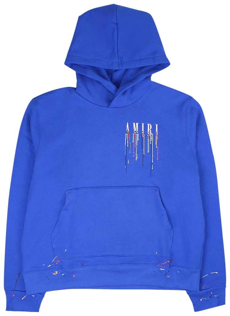 Buy Amiri Paint Drip Core Logo Hoodie 'Pond Blue/White' - MJL034 001 ...