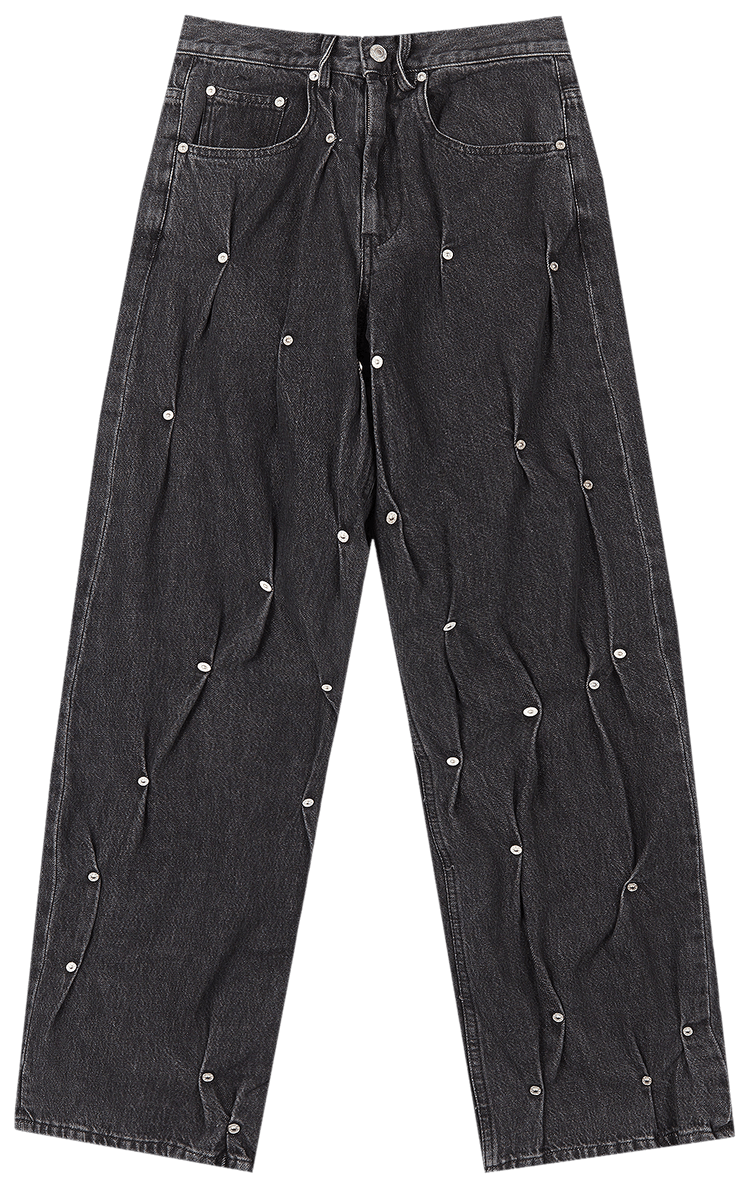 Buy KUSIKOHC Multi Rivet Denim Pants 'Black' - KUF3MT11AP T1021 999 | GOAT