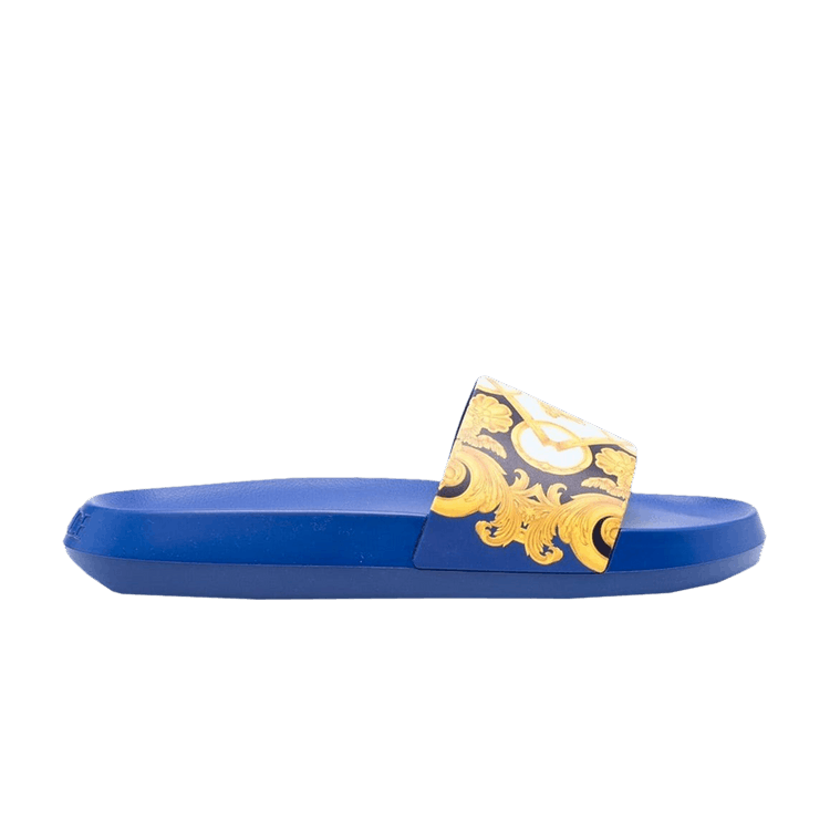 Buy Versace Slide 'Blue Baroque' - 1008734 1A06249 5U670 | GOAT