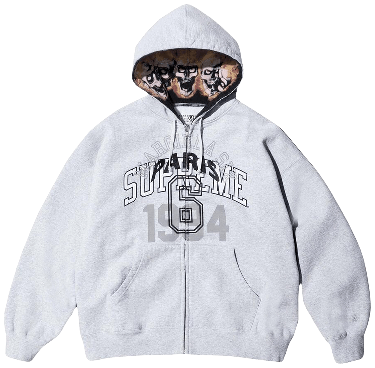 Buy Supreme x MM6 Maison Margiela Zip Up Hooded Sweatshirt 'Ash Grey' - SS24SW34 ASH GREY | GOAT
