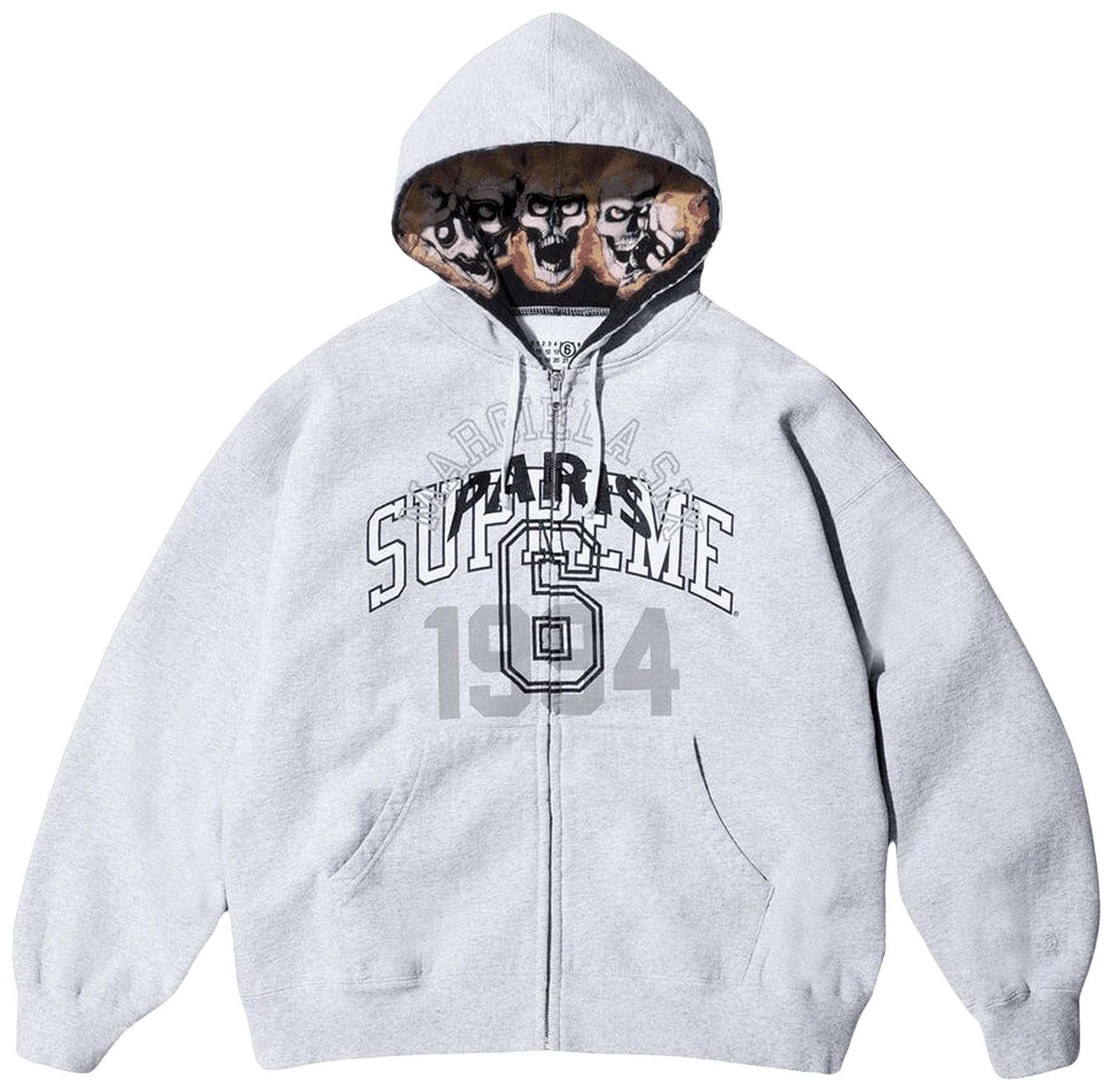 Buy Supreme x MM6 Maison Margiela Zip Up Hooded Sweatshirt 'Ash Grey ...
