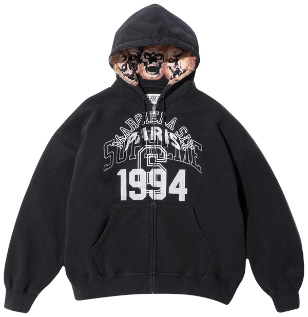 Buy Supreme x MM6 Maison Margiela Zip Up Hooded Sweatshirt 'Black' - SS24SW34 BLACK | GOAT