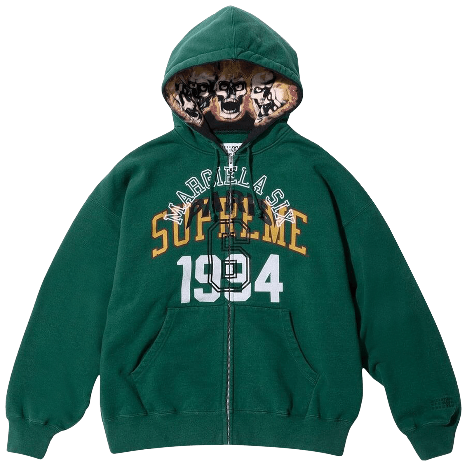Buy Supreme x MM6 Maison Margiela Zip Up Hooded Sweatshirt 'Dark Green ...