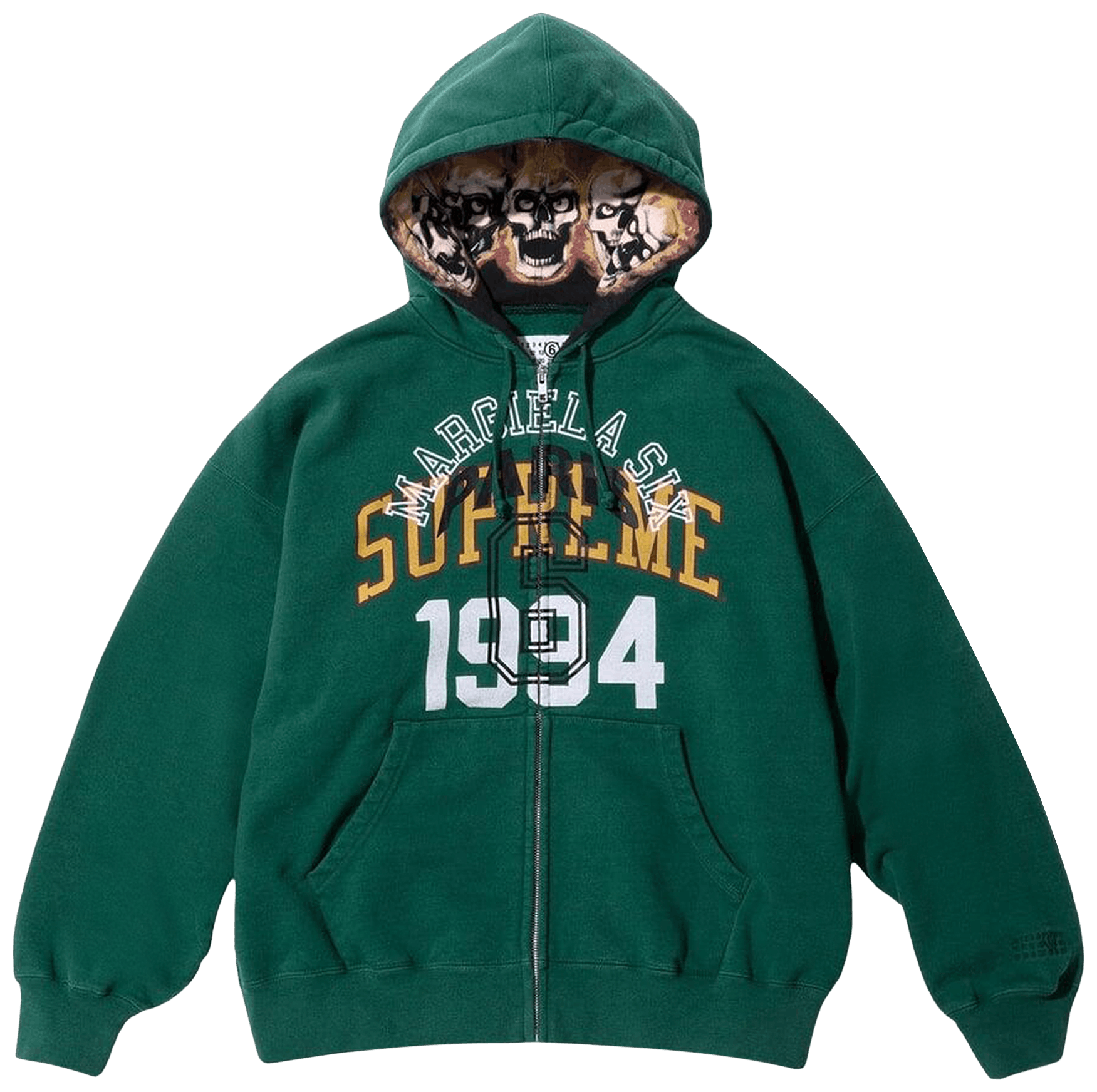 Buy Supreme x MM6 Maison Margiela Zip Up Hooded Sweatshirt 'Dark Green ...