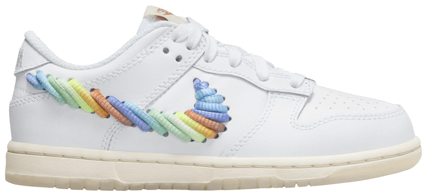 Buy Nike Dunk Low PS 'Rainbow Lace Swoosh' - FN4862 100 | GOAT