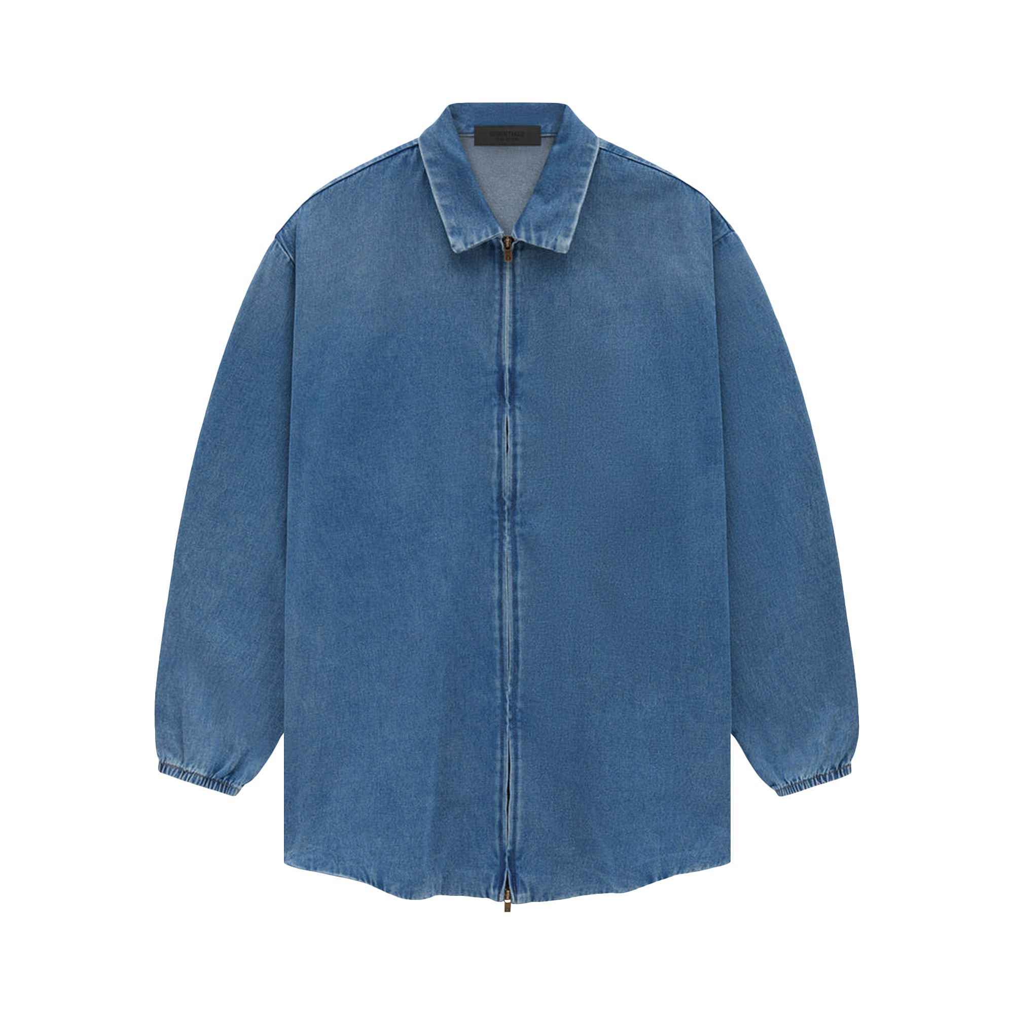 Pre-owned Essentials Fear Of God Denim Overshirt 'medium Wash' In Blue ...