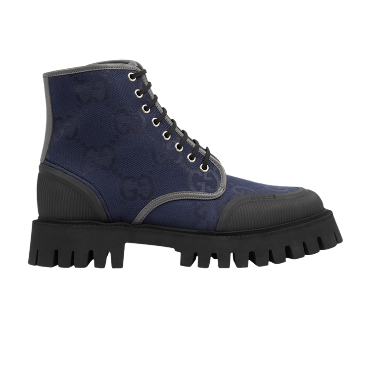 Buy Gucci Lace Up Boot 'Maxi GG - Navy' - 699970 UKOF0 4549 | GOAT